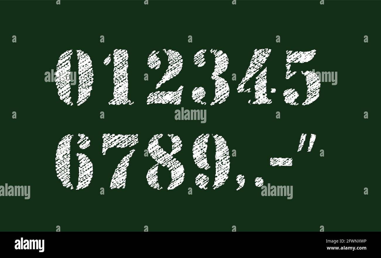 Chalked vector grunge numbers illustration set Stock Vector Image & Art ...