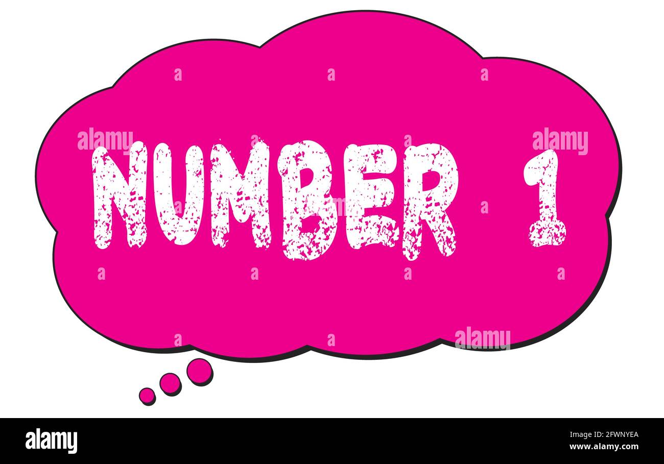 NUMBER 1 text written on a pink thought cloud bubble Stock Photo - Alamy