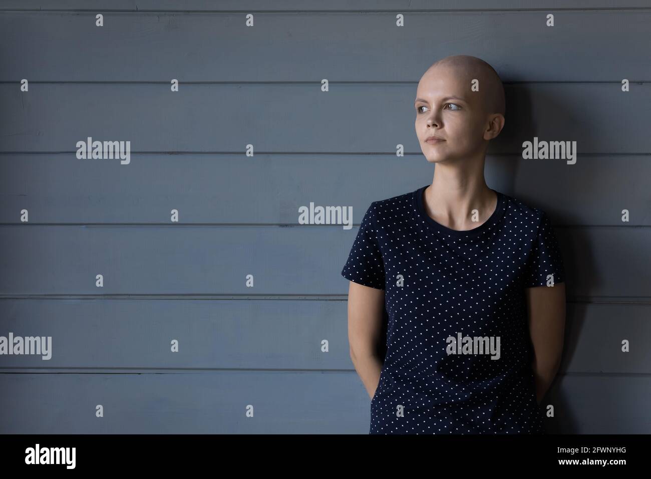 Tired serious cancer patient thinking of painful treatment Stock Photo ...