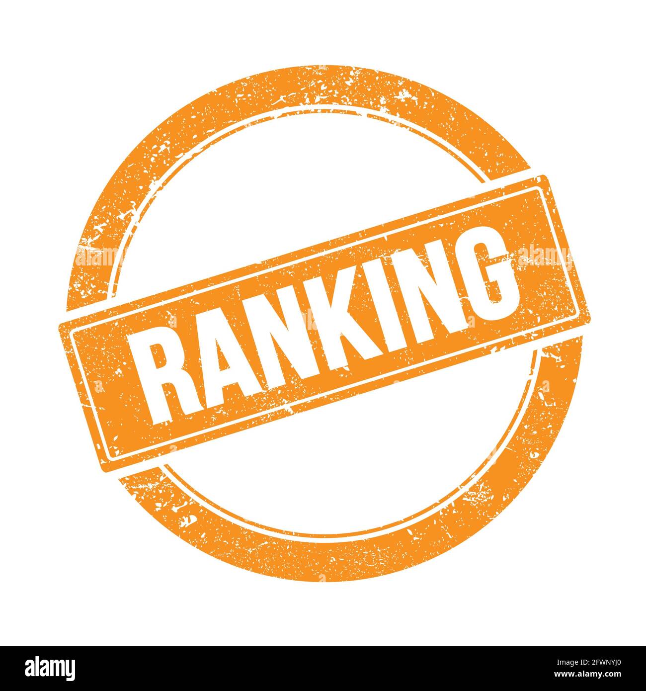 RANKING text on orange grungy round vintage stamp Stock Photo - Alamy