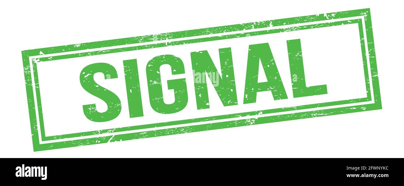 SIGNAL text on green grungy vintage rectangle stamp Stock Photo - Alamy