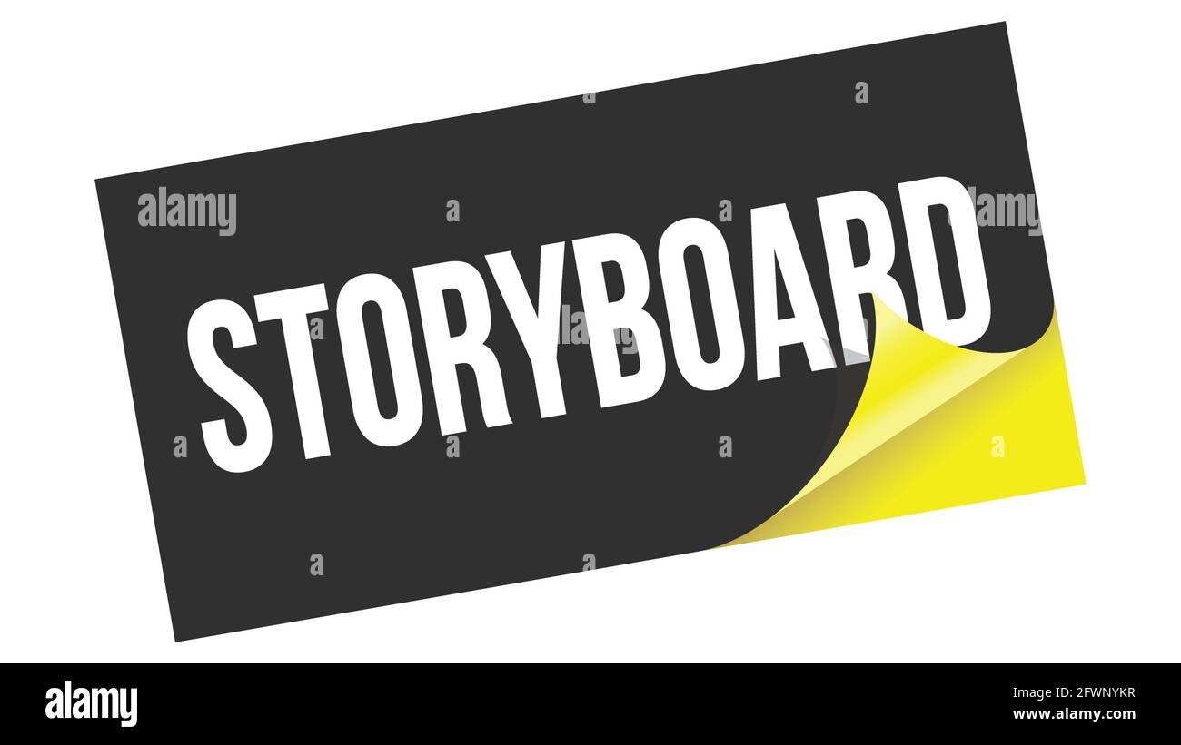 STORYBOARD text written on black yellow sticker stamp Stock Photo - Alamy