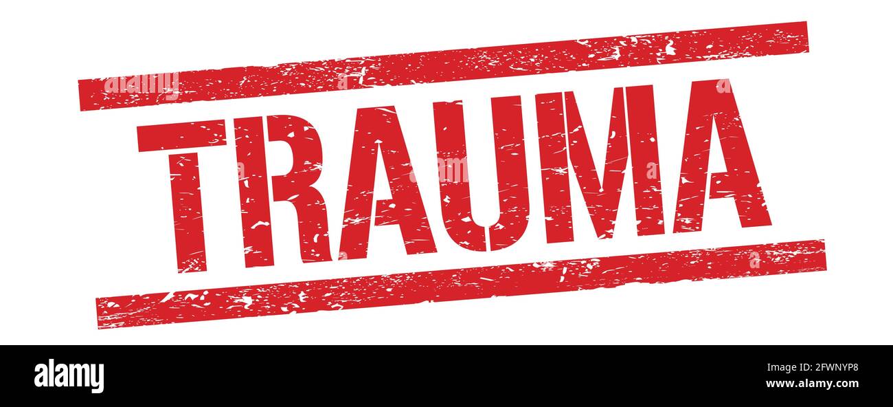 TRAUMA text on red grungy rectangle stamp sign Stock Photo - Alamy