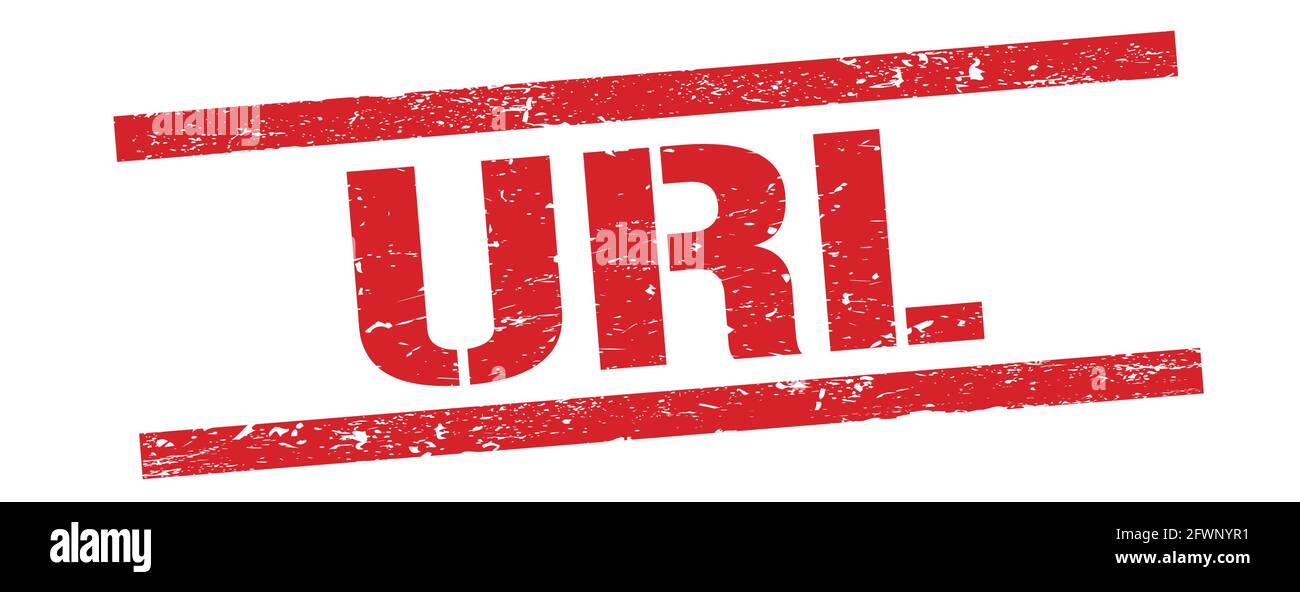 URL text on red grungy rectangle stamp sign Stock Photo - Alamy