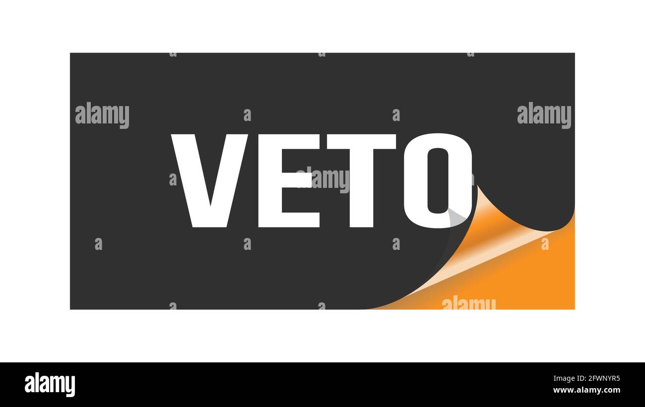 VETO text written on black orange sticker stamp Stock Photo - Alamy