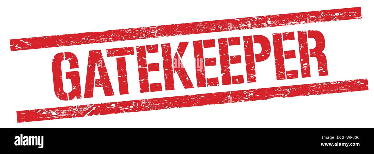 GATEKEEPER text on red grungy rectangle stamp sign Stock Photo - Alamy