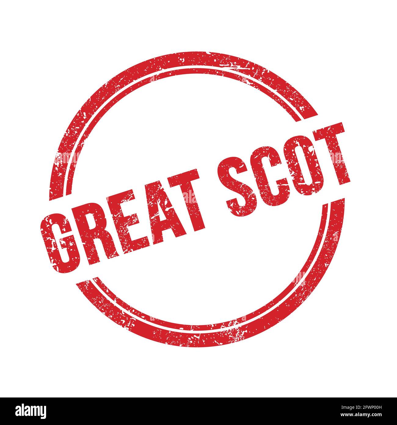 GREAT SCOT text written on red grungy vintage round stamp Stock Photo ...