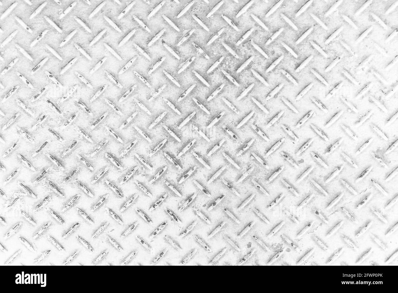 White Background of old metal diamond plate in silver color background ...