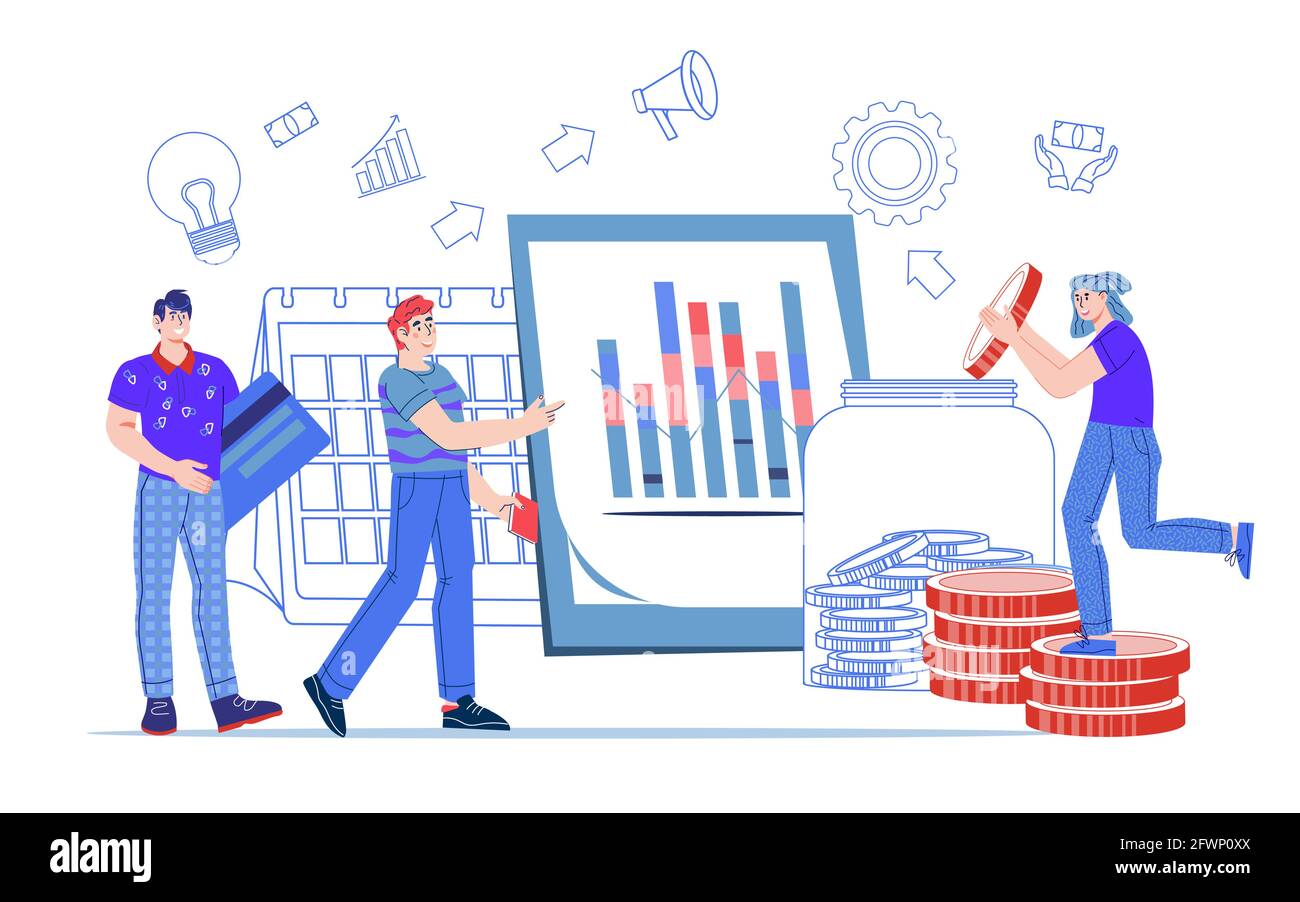 People carry money and credit cards near calendar. Schedule for banking ...