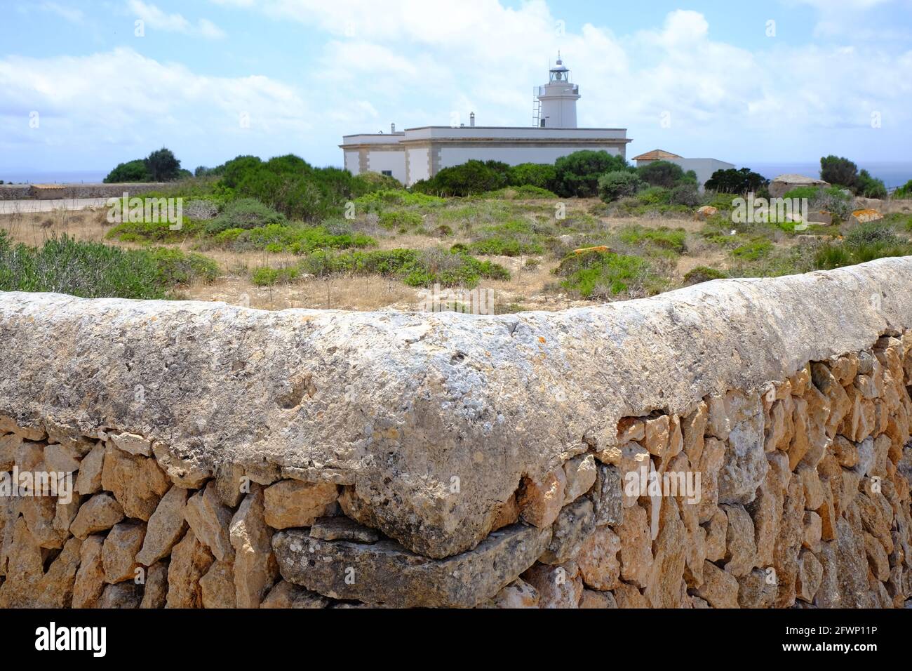 Lighthouse of Cap Blanc, Mallorca, Balearic Island, Spain Stock Photo ...