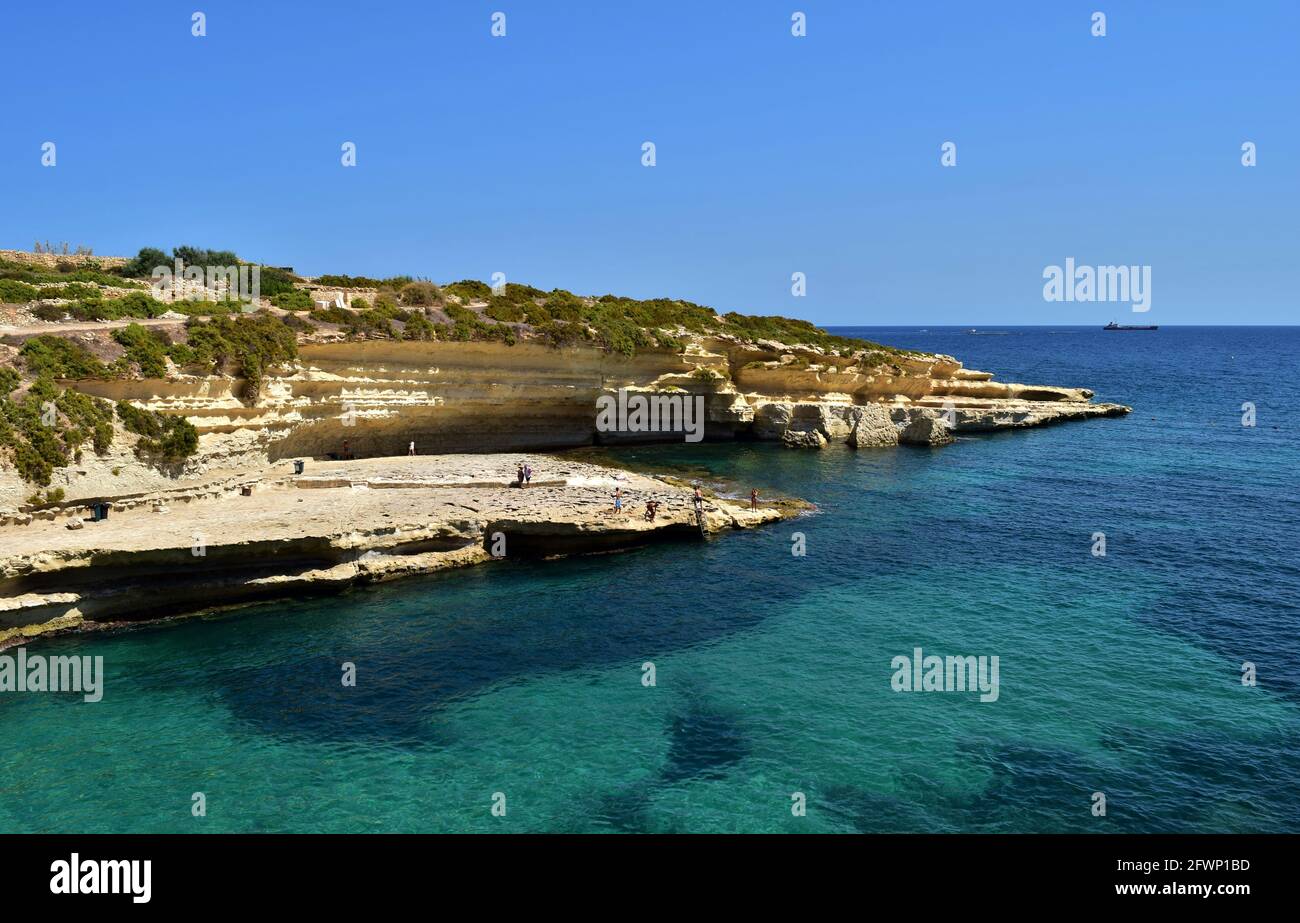 DELIMARA, MARSAXLOKK, MALTA - Sep 15, 2015: The beautiful bay of ...