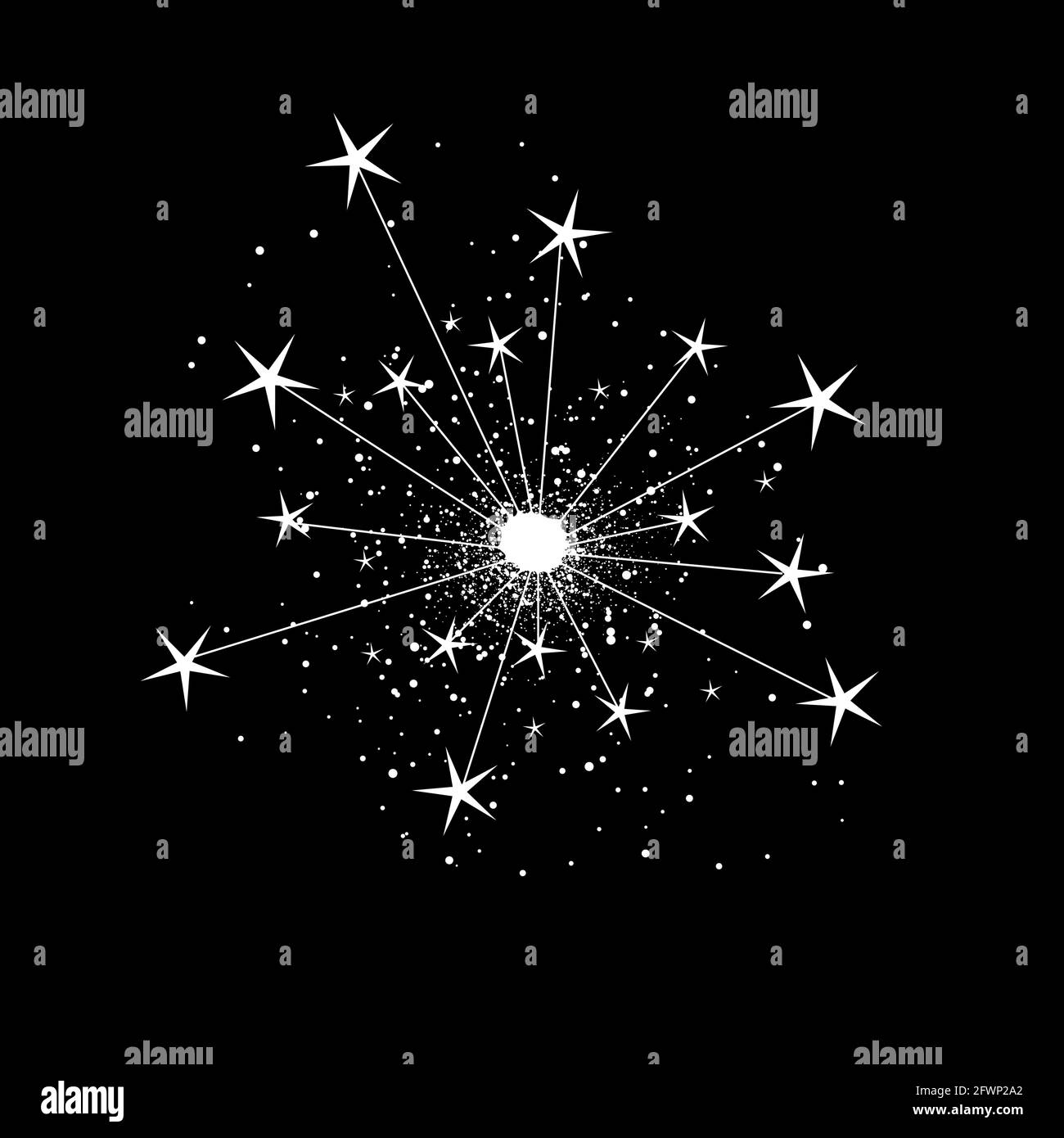 Simple Firework. Vector Illustration on black backgroound Stock Vector ...