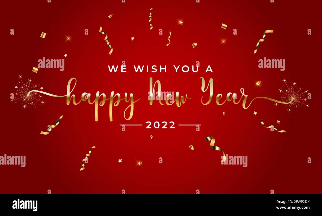 Happy 2022 New Year Greeting Card. Vector Illustration Stock Vector ...