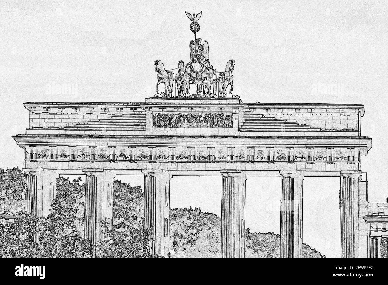 The Brandenburg gate, Berlin, Germany (illustration Stock Photo - Alamy