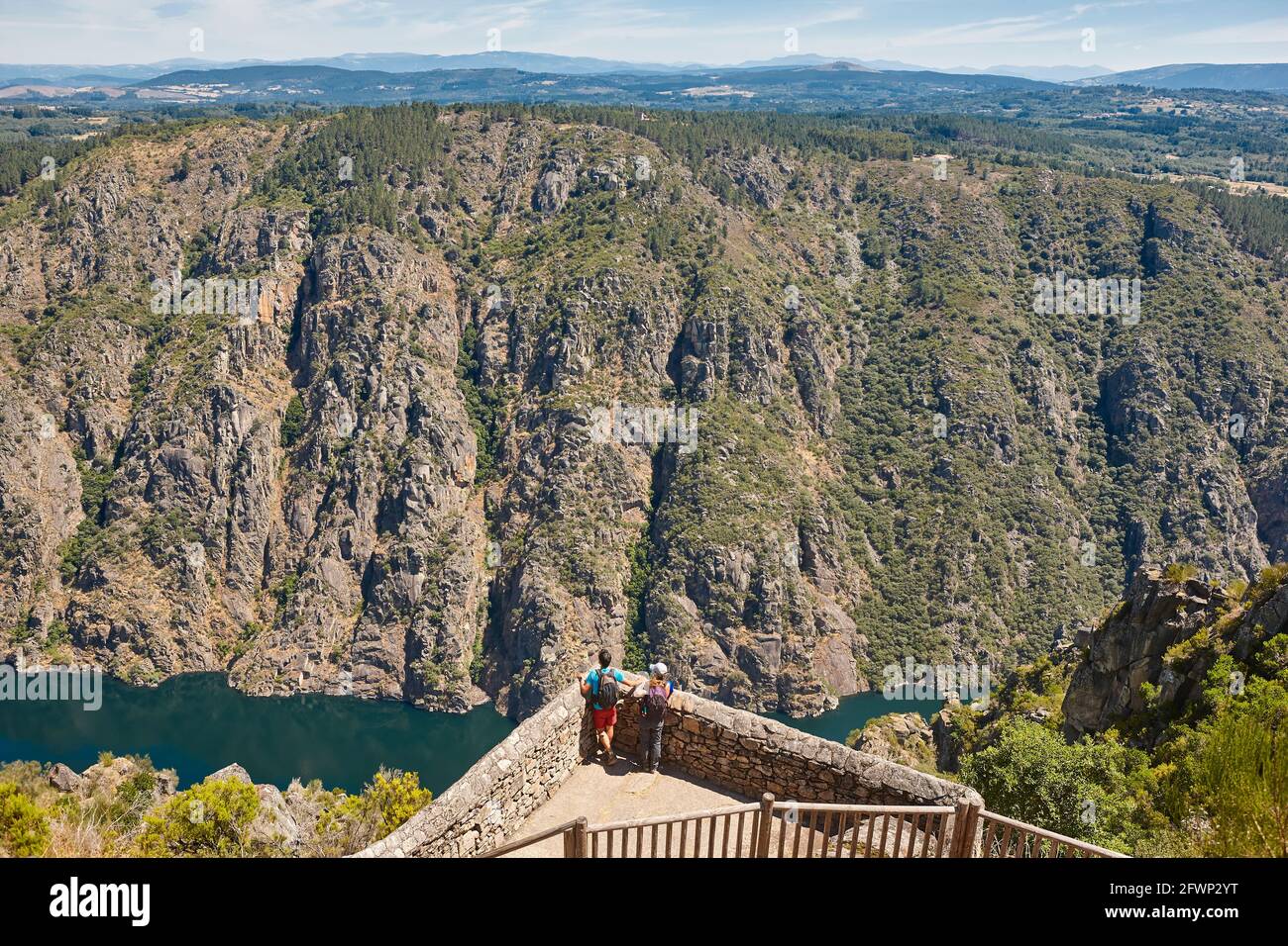 Ribeira sacra route. Viewpoint over the sil river canyon. Spain Stock ...