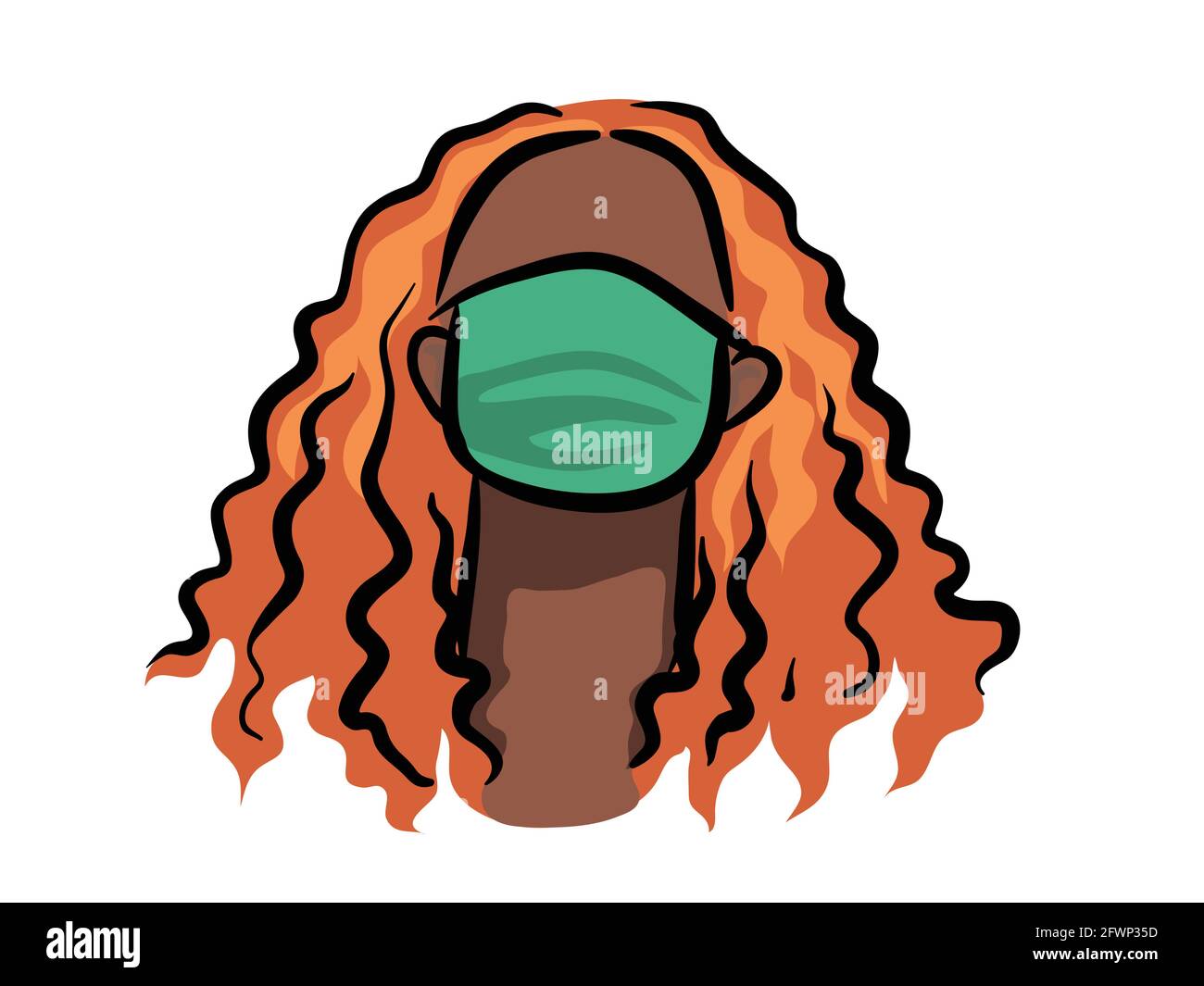 Use face mask vector illustration, Woman with face mash Stock Vector ...