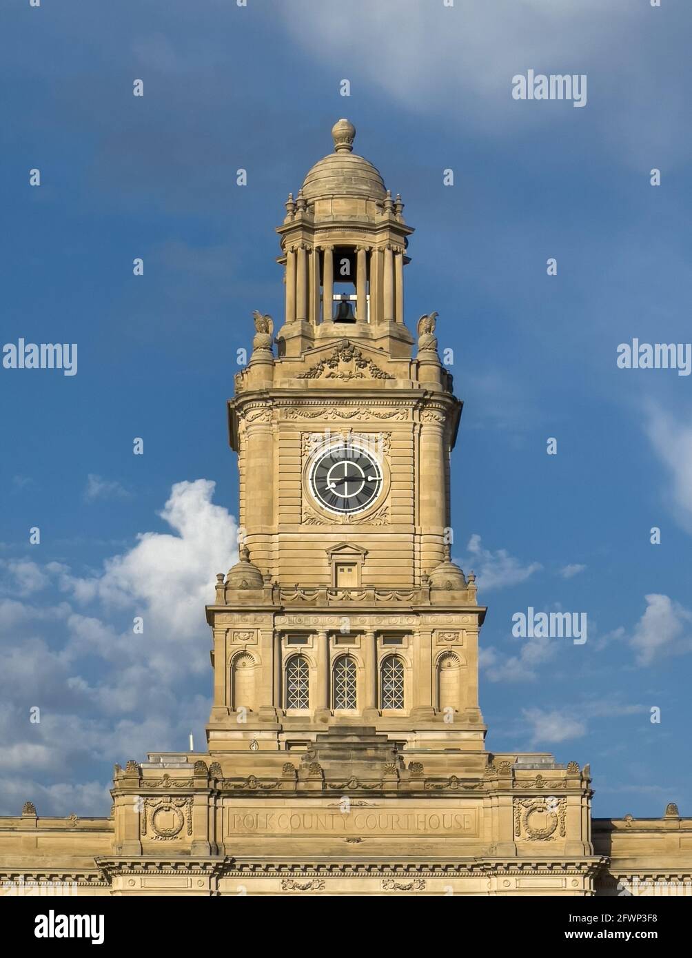 Clock Tower of Polk County Courthouse in Des Moines Stock Photo - Alamy