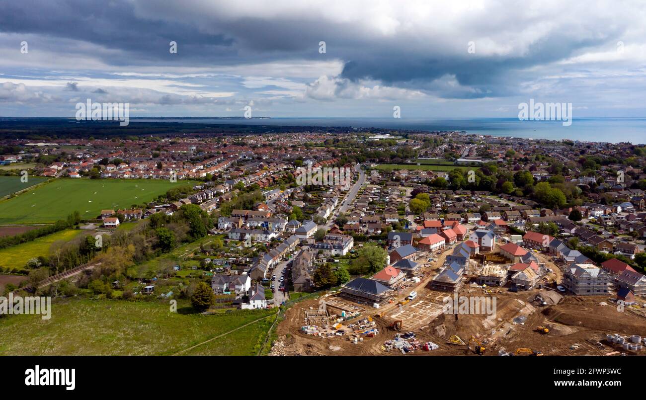 Aerial view of Walmer and Deal, showing the location of the new Millers ...