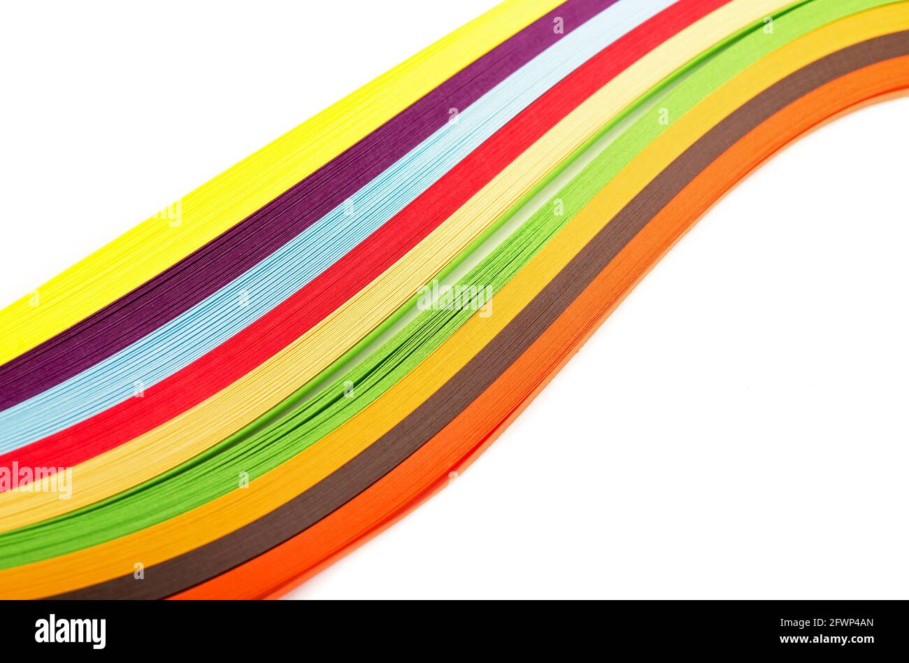 curl rainbow strip paper on white background Stock Photo - Alamy