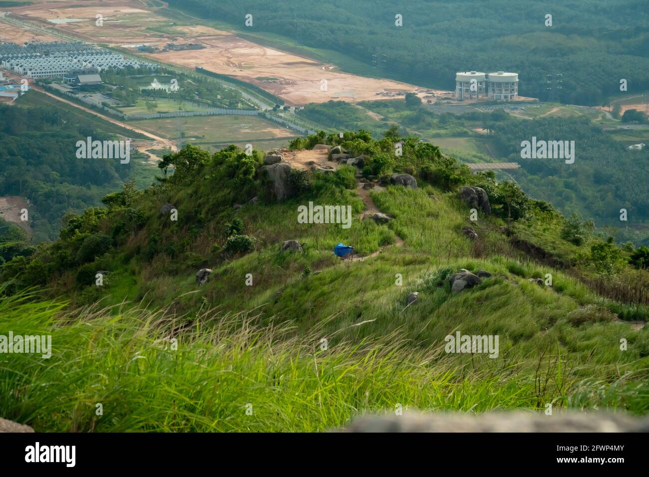 Broga Hill mountain path summer landscape. High hills covered with ...