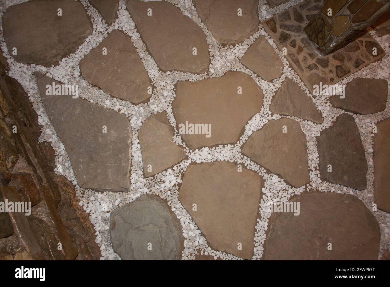 floor of natural stone in the basement Stock Photo - Alamy