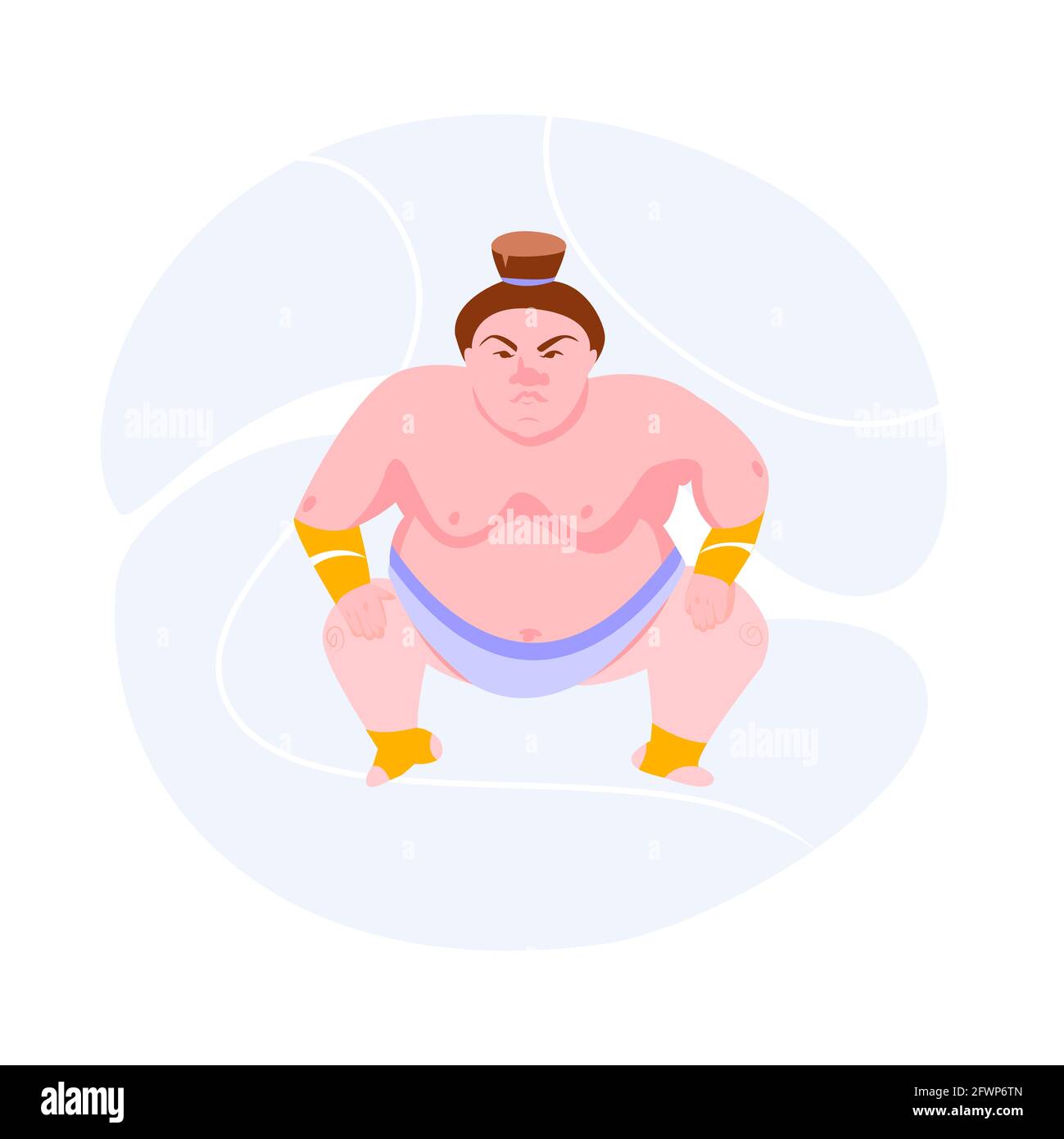 Sumo Wrestler Japanese Martial Art, vector illustration cartoon Stock ...