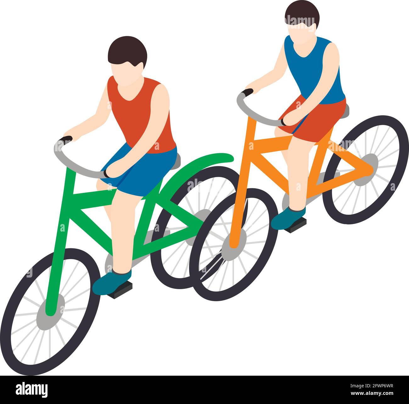 Bicyclist icon. Isometric illustration of bicyclist vector icon for web ...