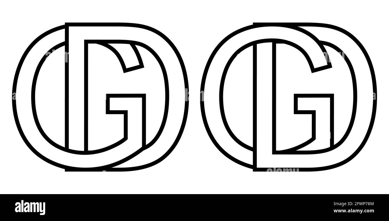 Logo sign gd and dg icon sign interlaced letters d, g vector logo gd ...