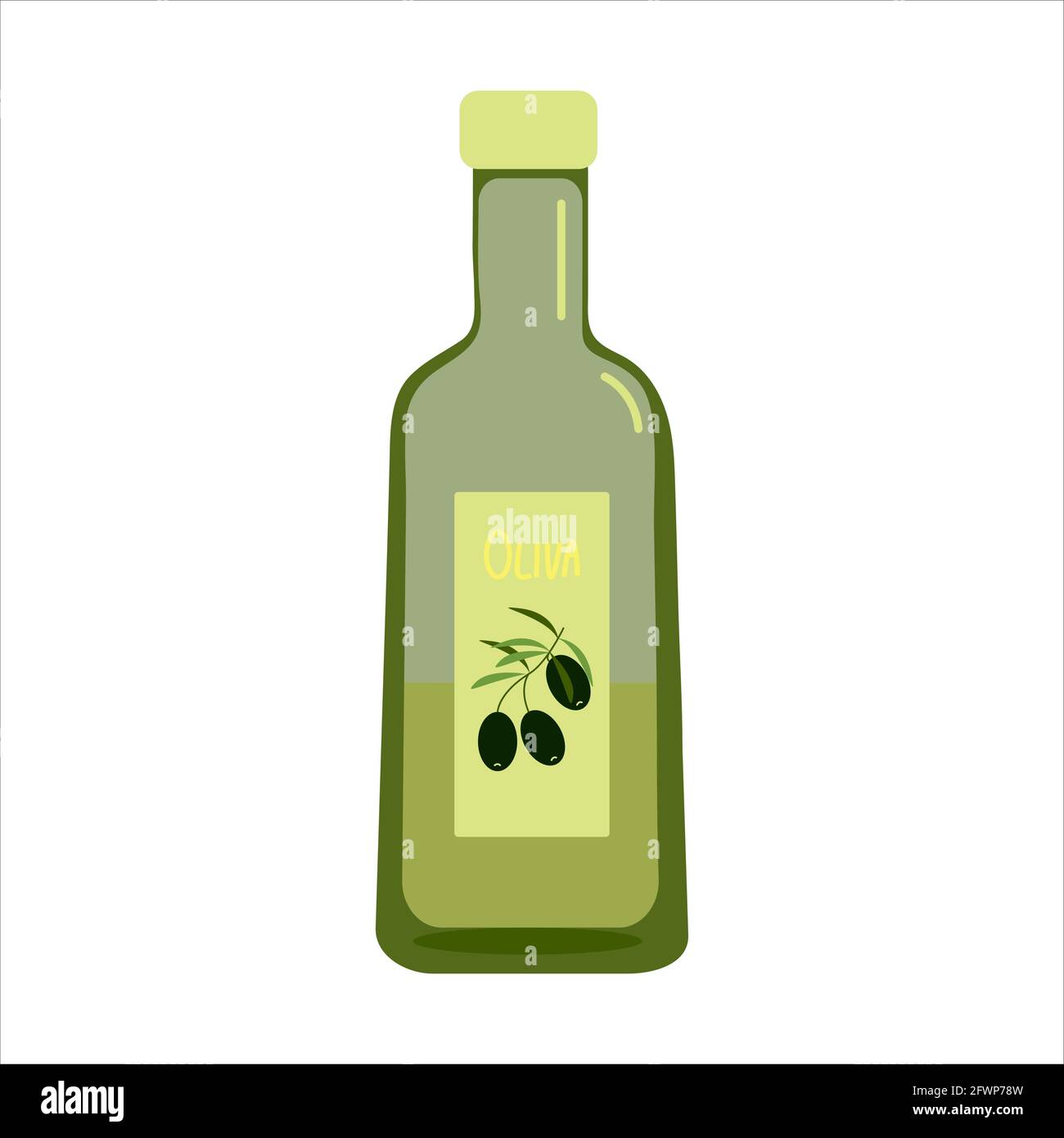 Olive oil in dark green glass bottle, healthy food and natural oils ...