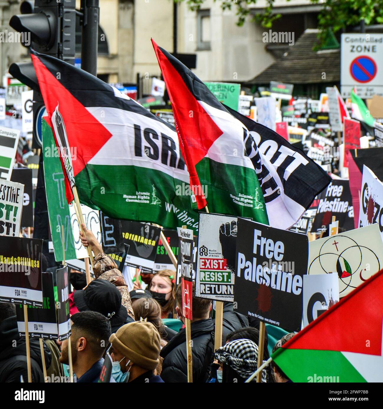 London UK - 05 22 2021 - Pro-Palestinian March through London Stock ...