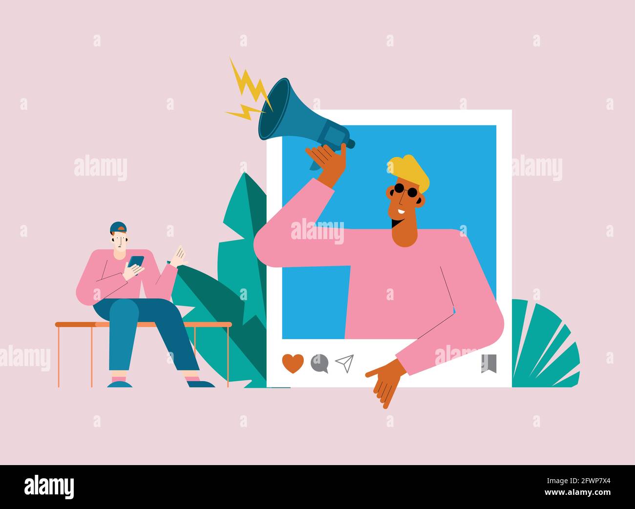 two male influencers comic characters Stock Vector Image & Art - Alamy