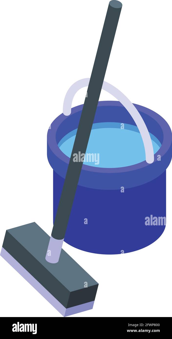 Mop floor cleaning icon. Isometric of Mop floor cleaning vector icon ...