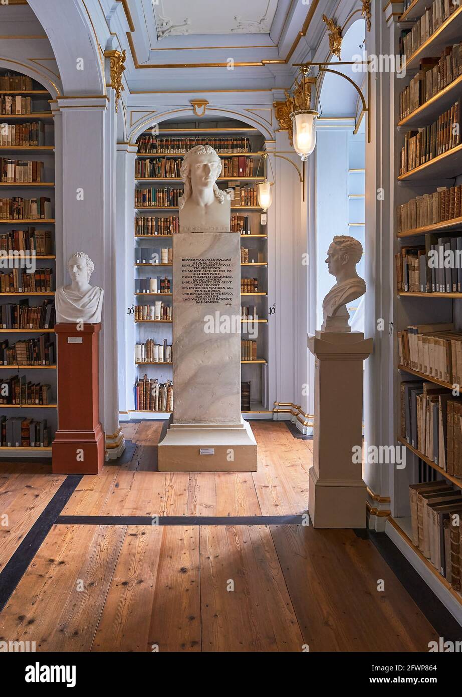Anna Amalia Library Weimar with olld incunable and sculptures Stock ...