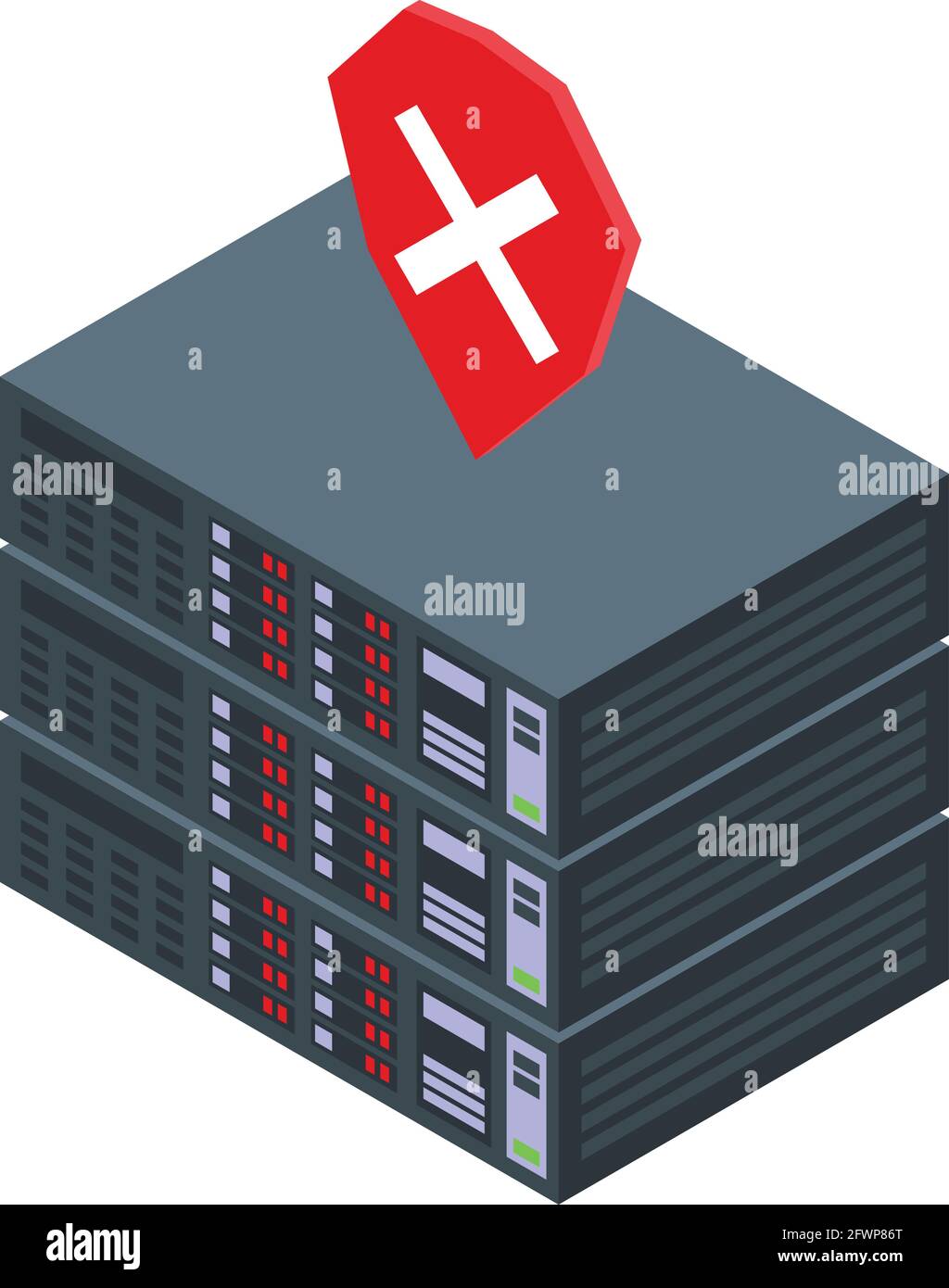 Server reject ssl certificate icon. Isometric of Server reject ssl ...