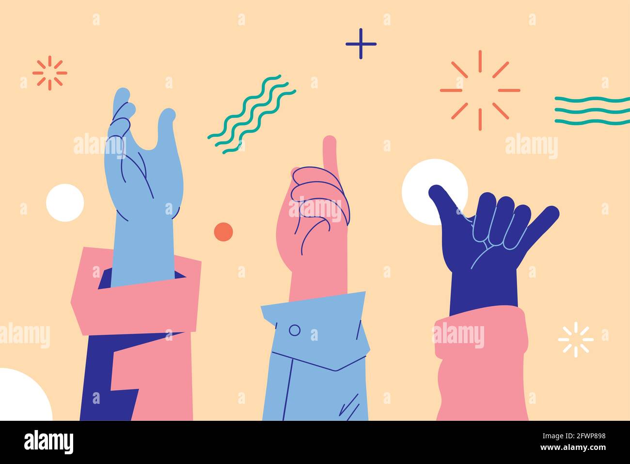 three human hands set gestures Stock Vector Image & Art - Alamy