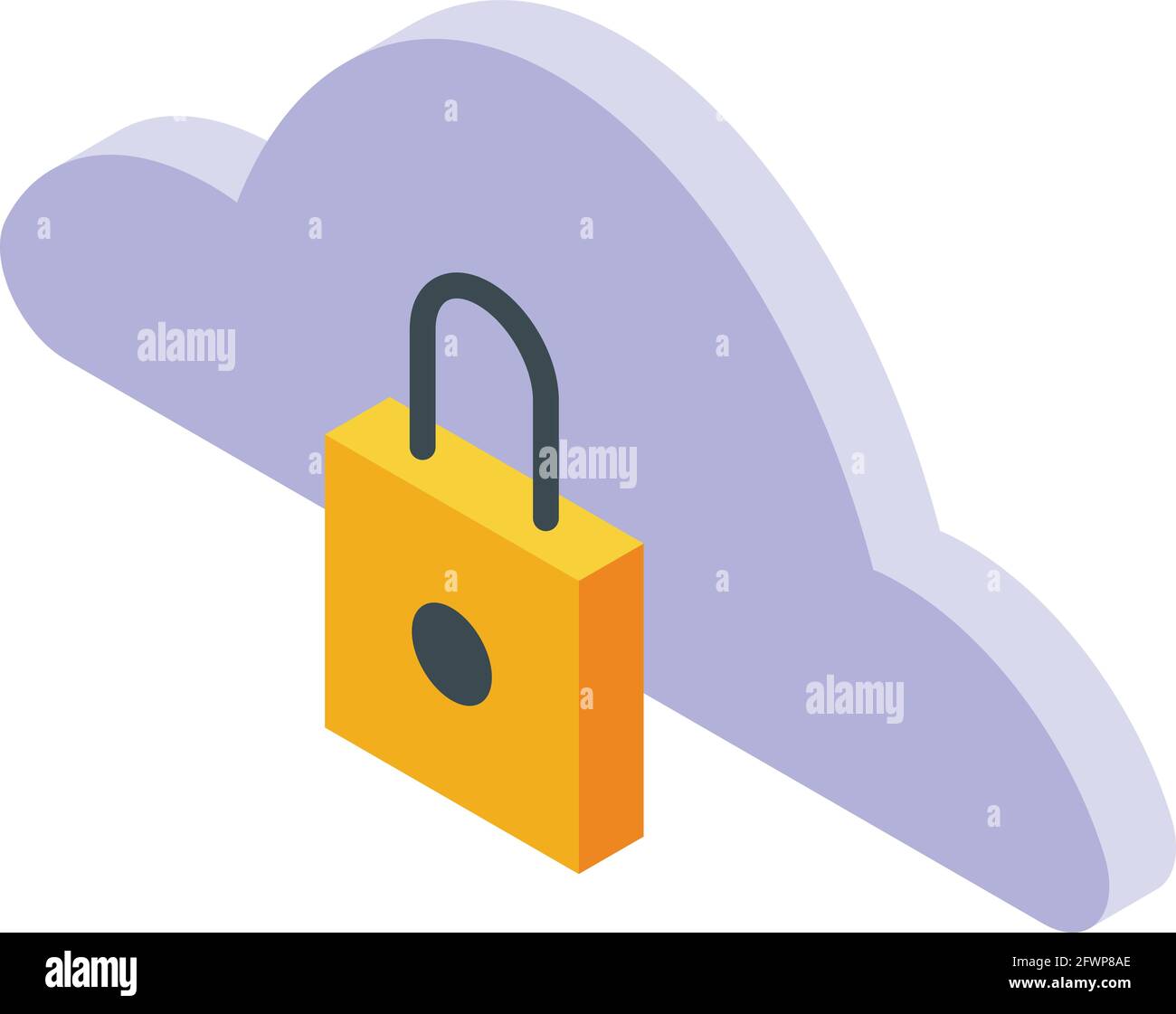 Data cloud ssl certificate icon. Isometric of Data cloud ssl certificate vector icon for web ...