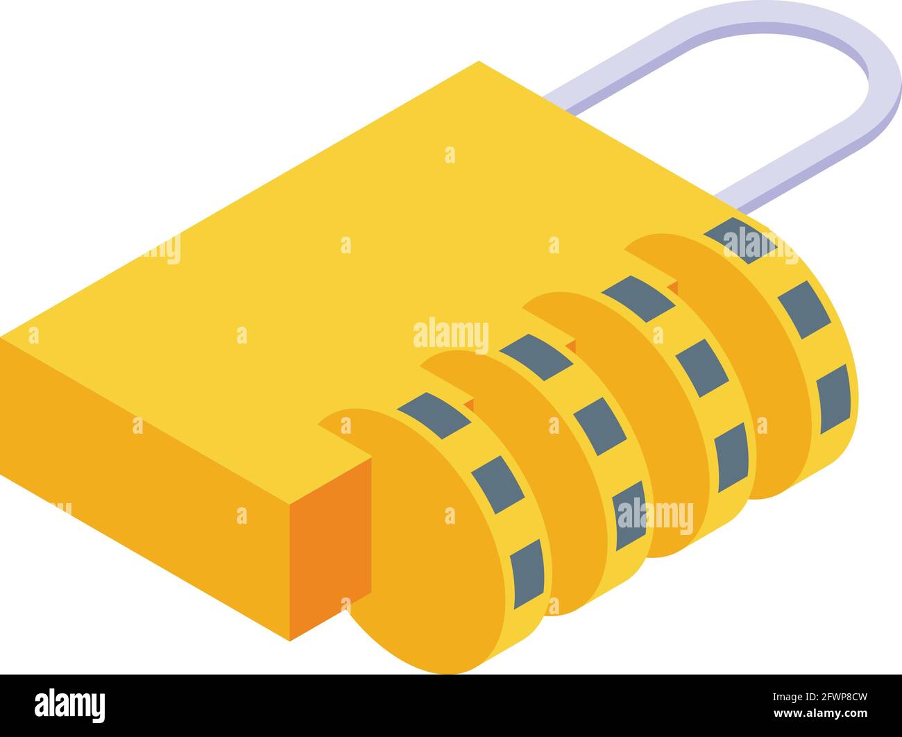 Padlock cipher icon. Isometric of Padlock cipher vector icon for web design isolated on white ...