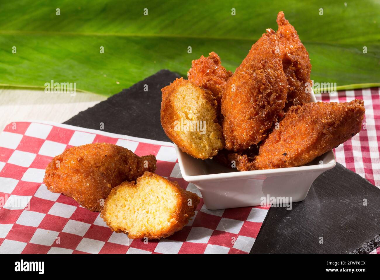Tasty fried sweet corn croquettes; delicious Colombian food Stock Photo ...