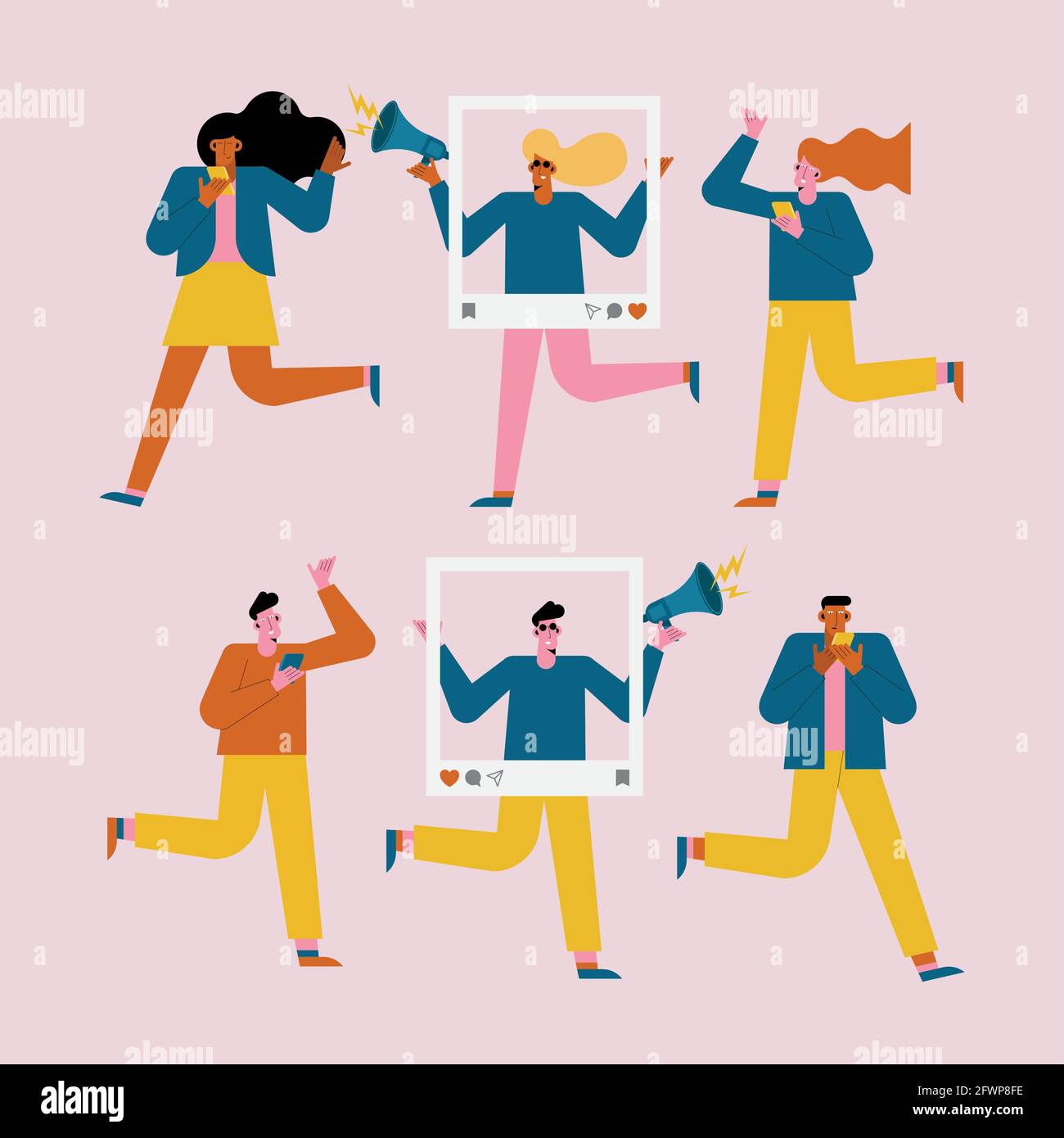 group of influencers comic characters Stock Vector Image & Art - Alamy