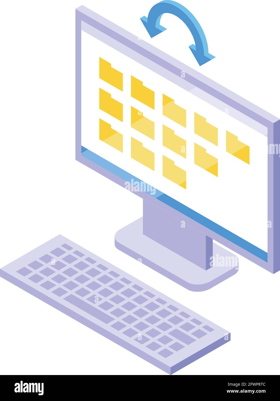Computer backup icon. Isometric of Computer backup vector icon for web ...