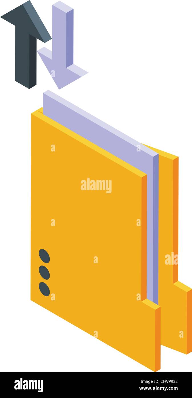 Copy folder backup icon. Isometric of Copy folder backup vector icon ...