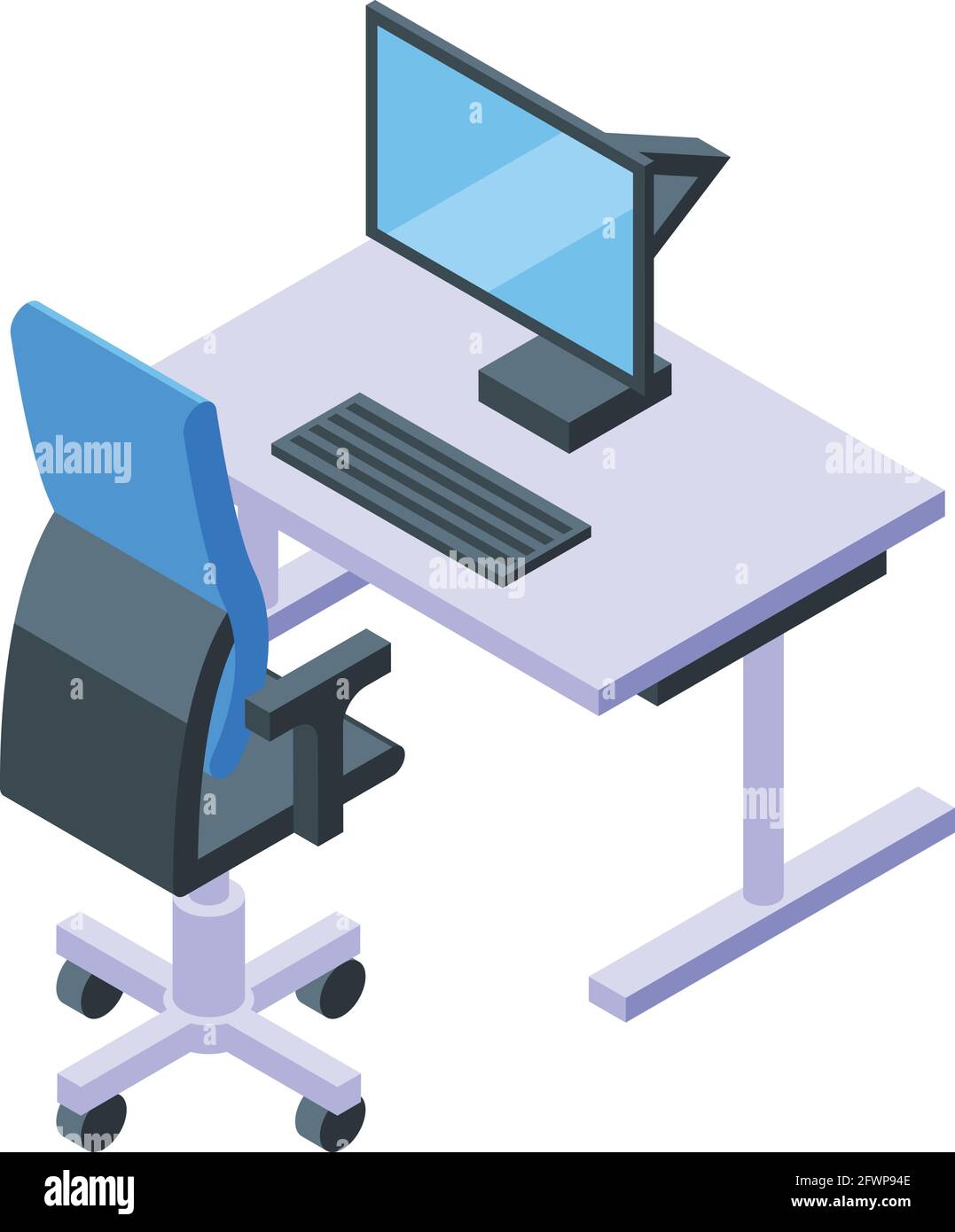 Ergonomic office workplace icon. Isometric of Ergonomic office ...