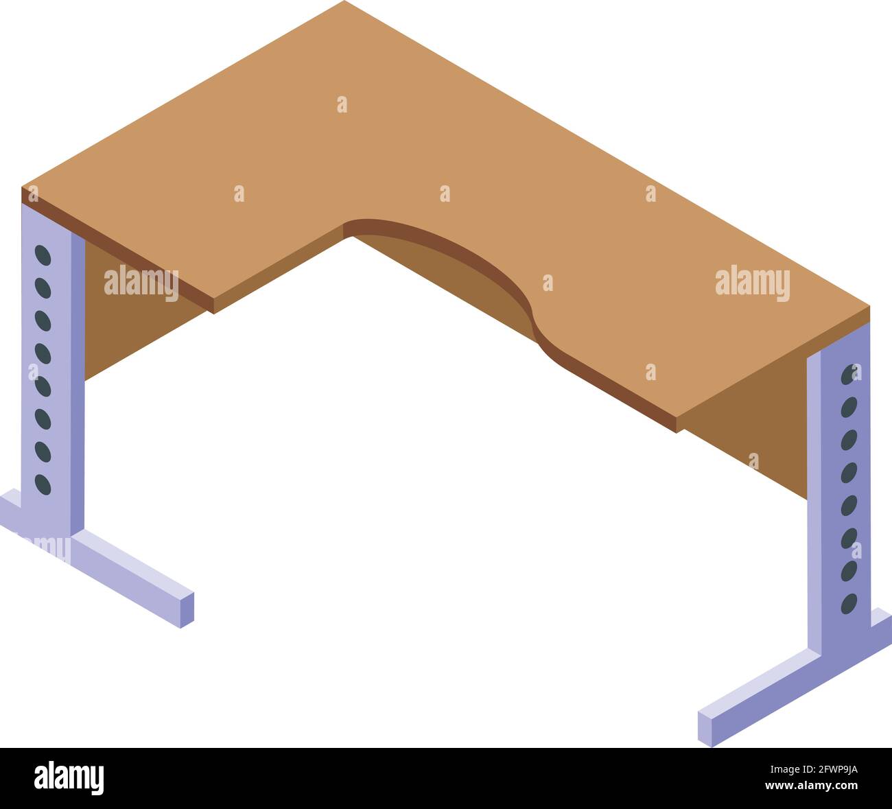 Ergonomic corner table icon. Isometric of Ergonomic corner table vector ...
