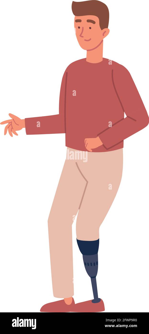 man with prosthetic leg Stock Vector Image & Art - Alamy