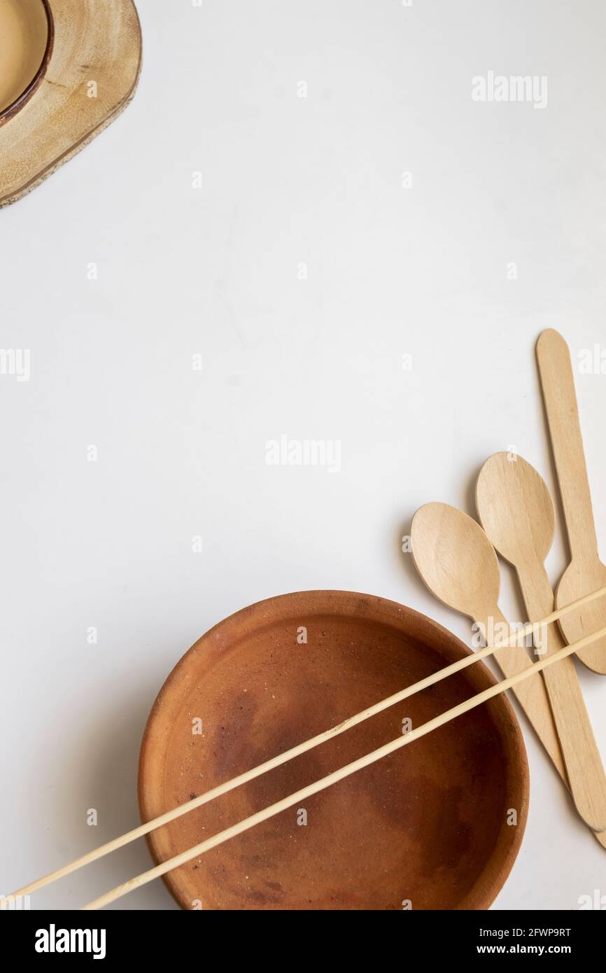 Eco friendly reusable kitchen utensils. Ecology, recycling, no plastic ...