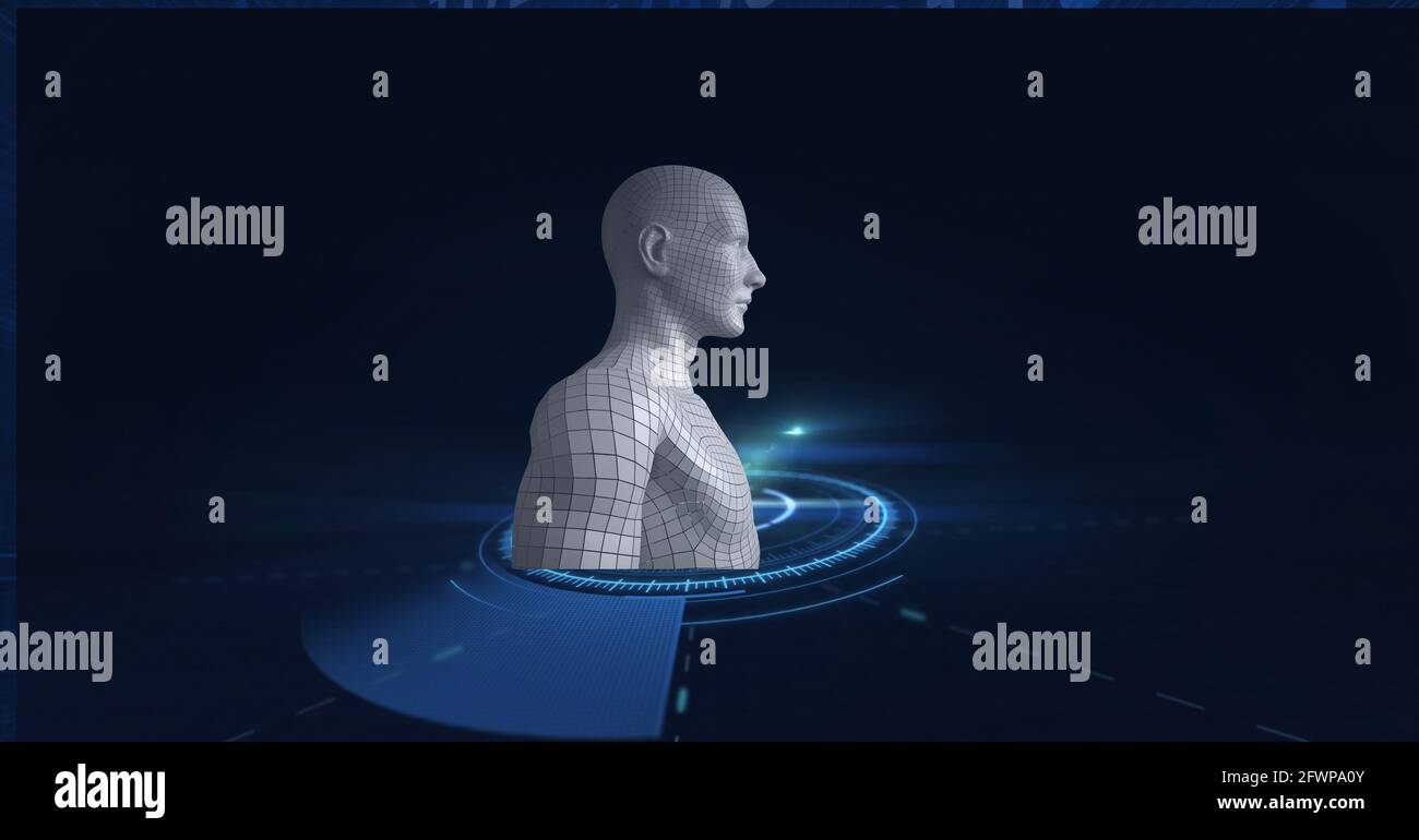 Composition of scope scanning with human body formed with grey ...