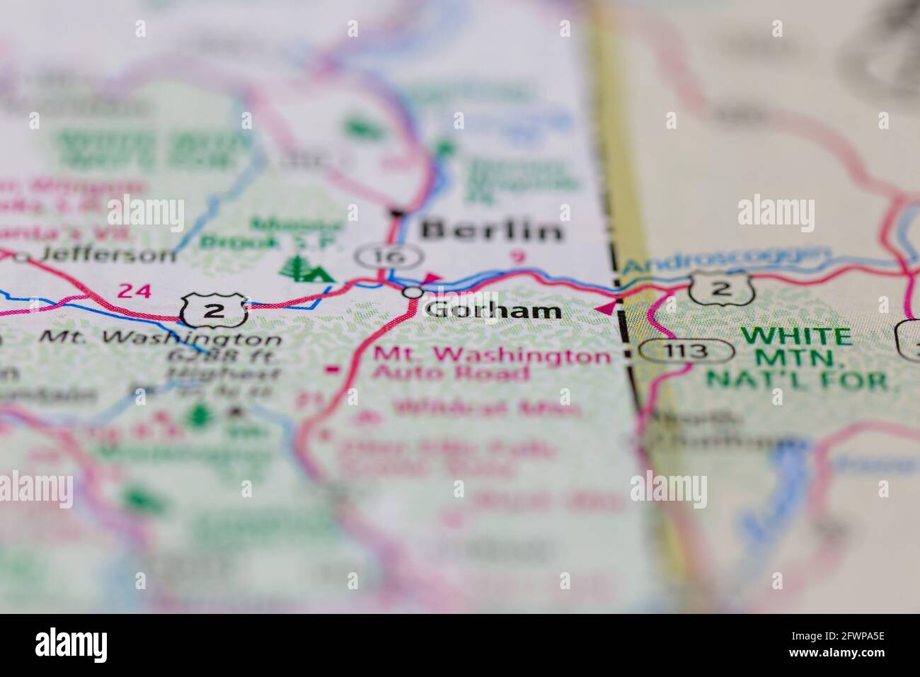 Gorham New Hampshire USA shown on a Geography map or Road map Stock ...