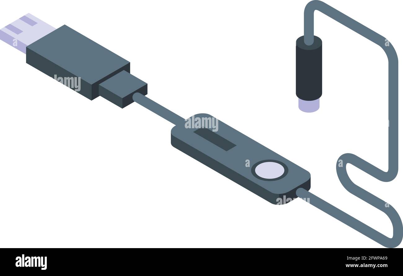 Endoscope light button icon. Isometric of Endoscope light button vector ...