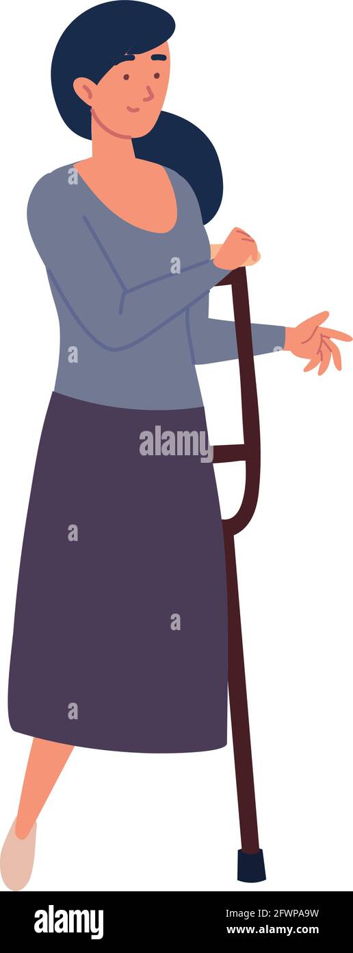 disabled woman without leg Stock Vector Image & Art - Alamy