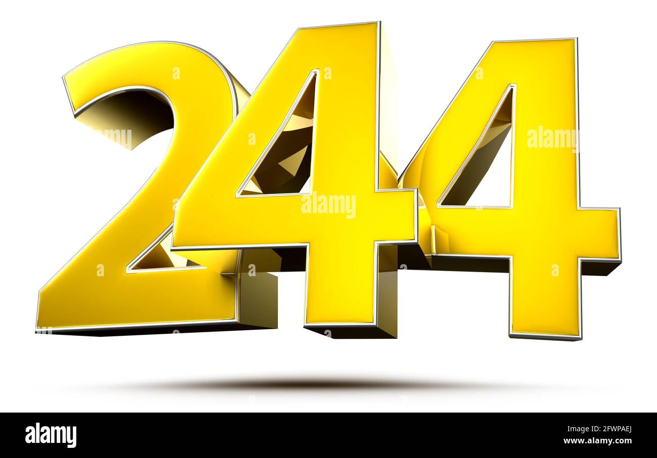 244 gold 3D illustration on white background with clipping path Stock ...